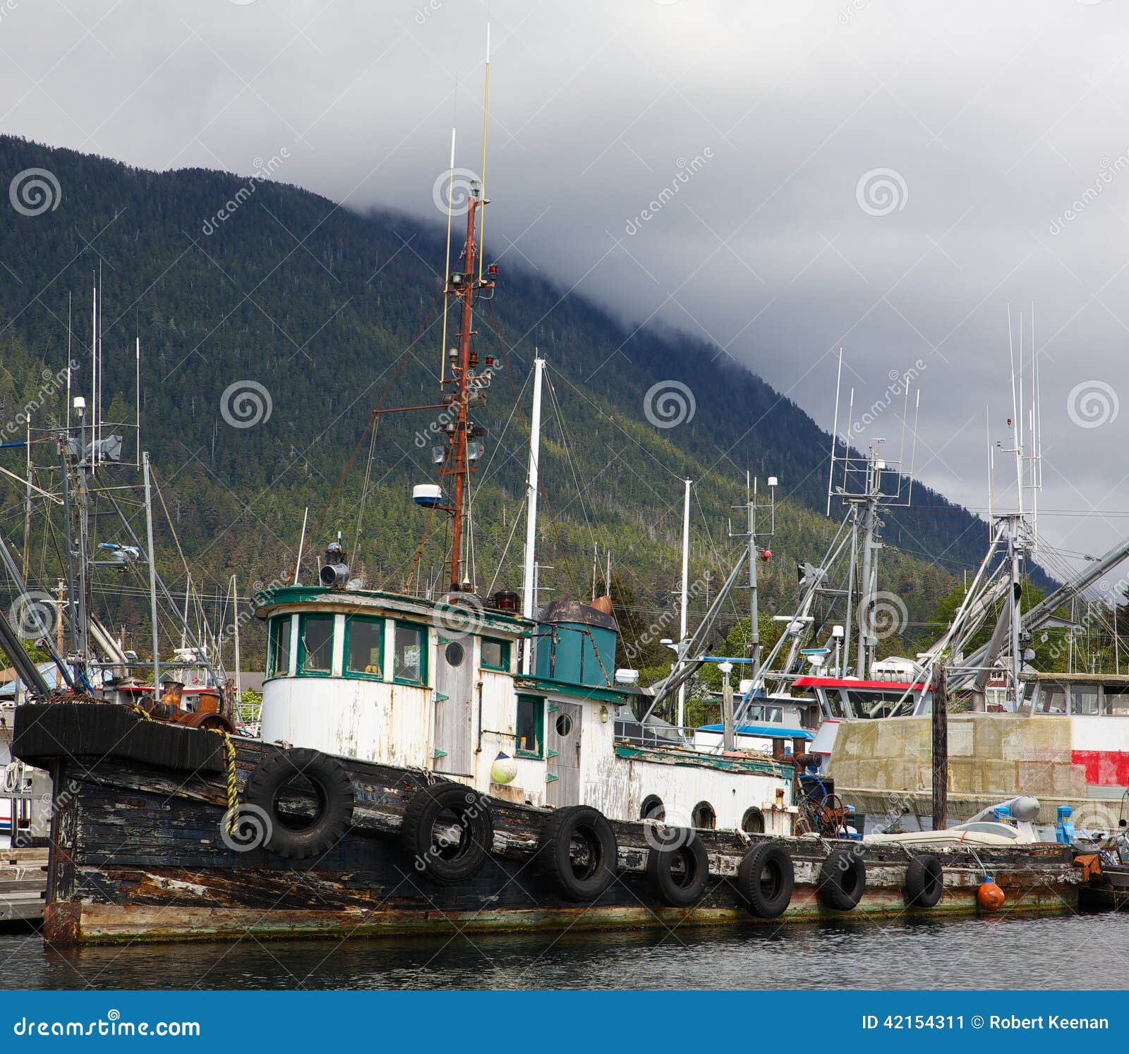 Old Tug boat stock image. Image of marina, coastline - 42154311