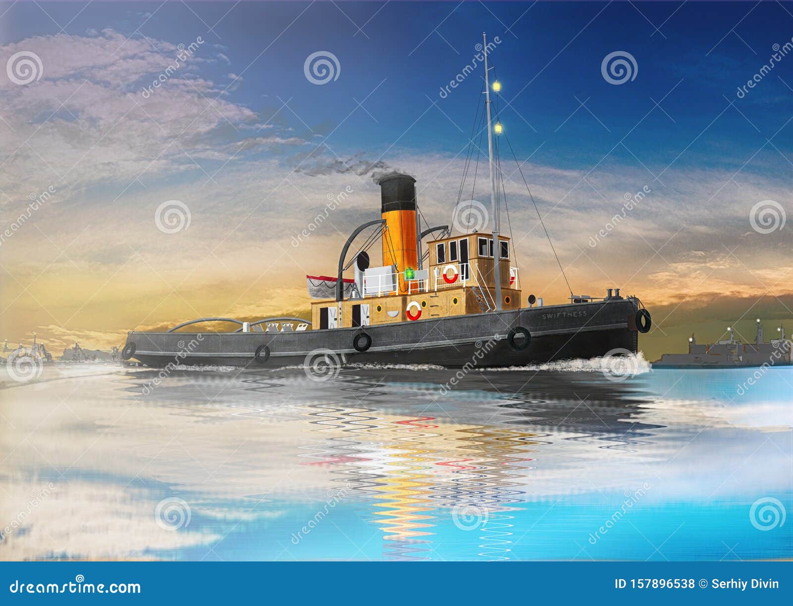 Tugboat Diesel Engine Royalty-Free Stock Photo | CartoonDealer.com #8020845