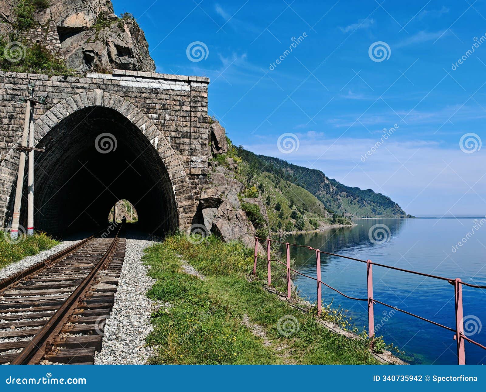 Old Tunnel on Circum-Baikal Railway Stock Photo - Image of track, blue ...