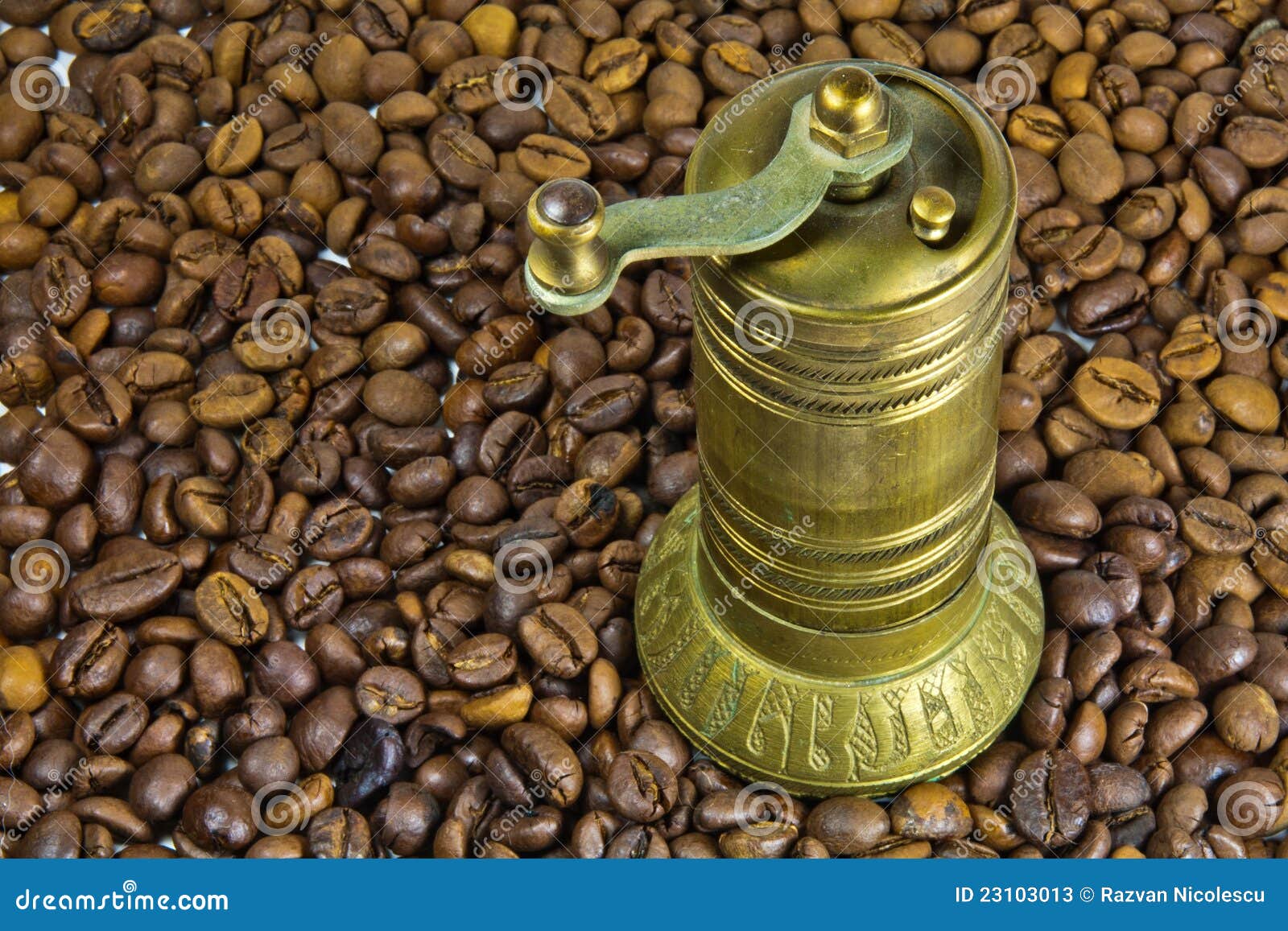 Old turkish coffee grinder stock image. Image of hand - 23103013
