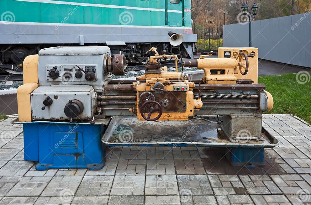 Old turning machine stock photo. Image of iron, drill - 22757298