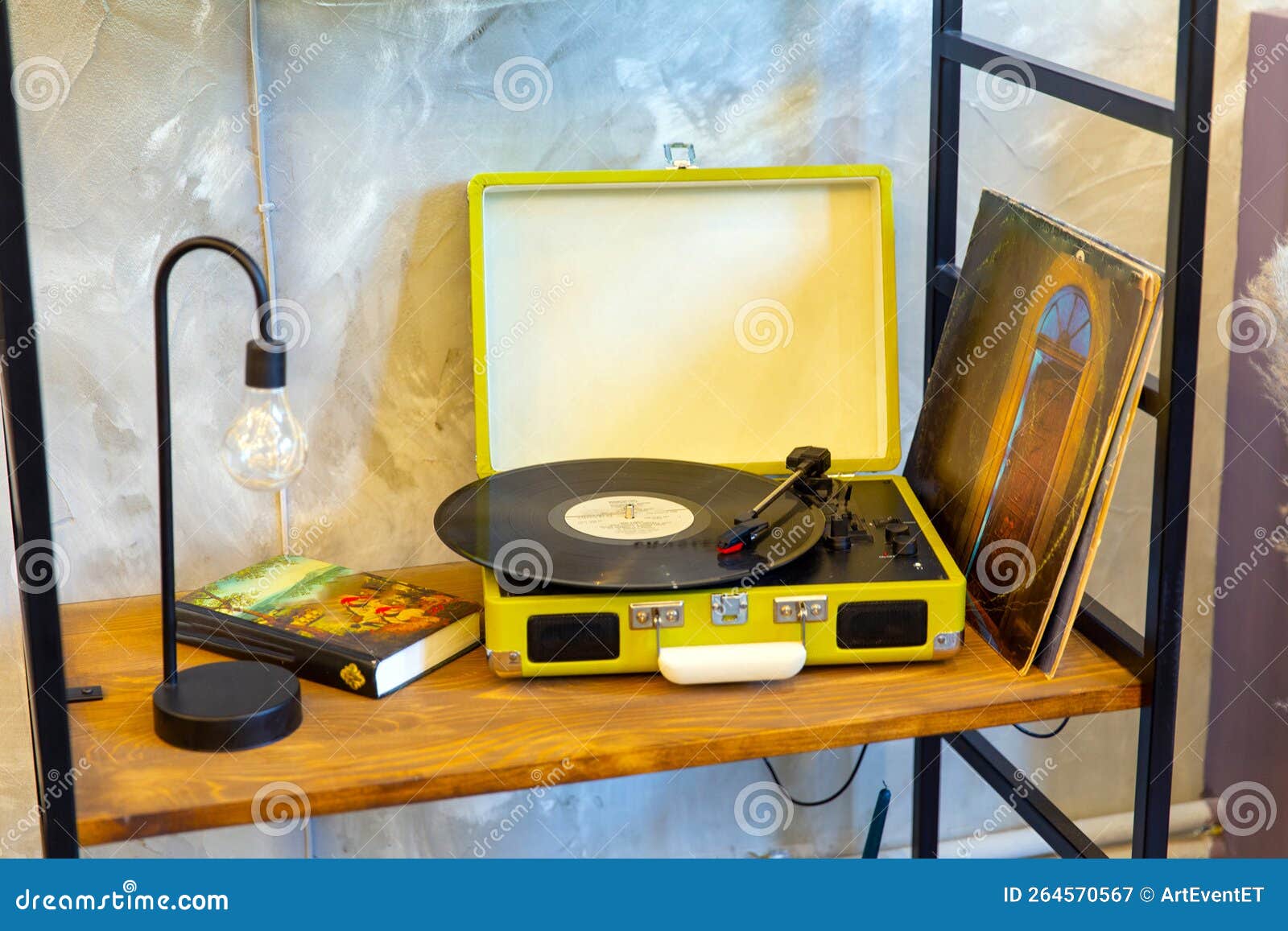 Old Turntable and Books on Shelf Stock Image - Image of antique ...