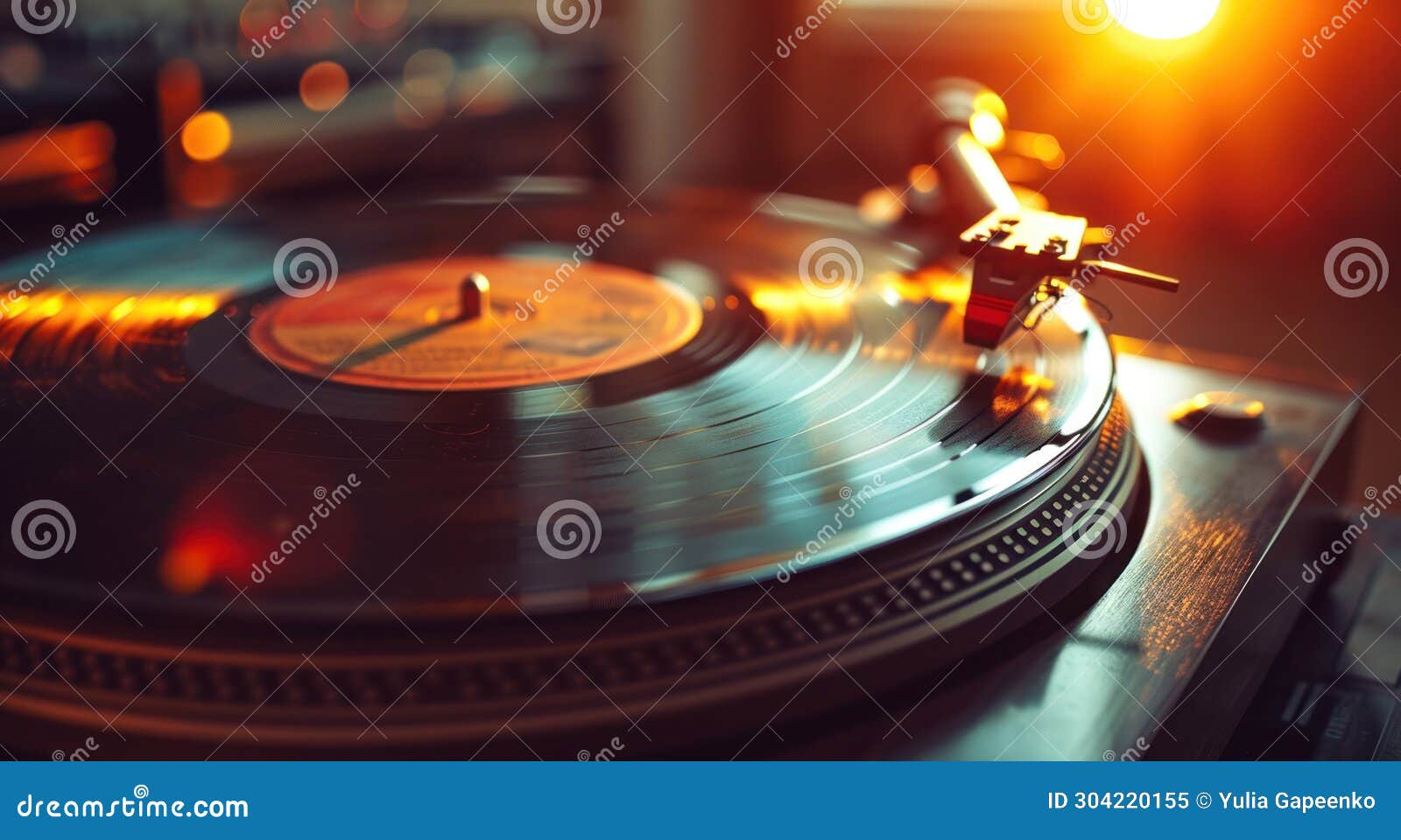 An Old Turntable is Shown with the Sun Shining on it Stock Image ...