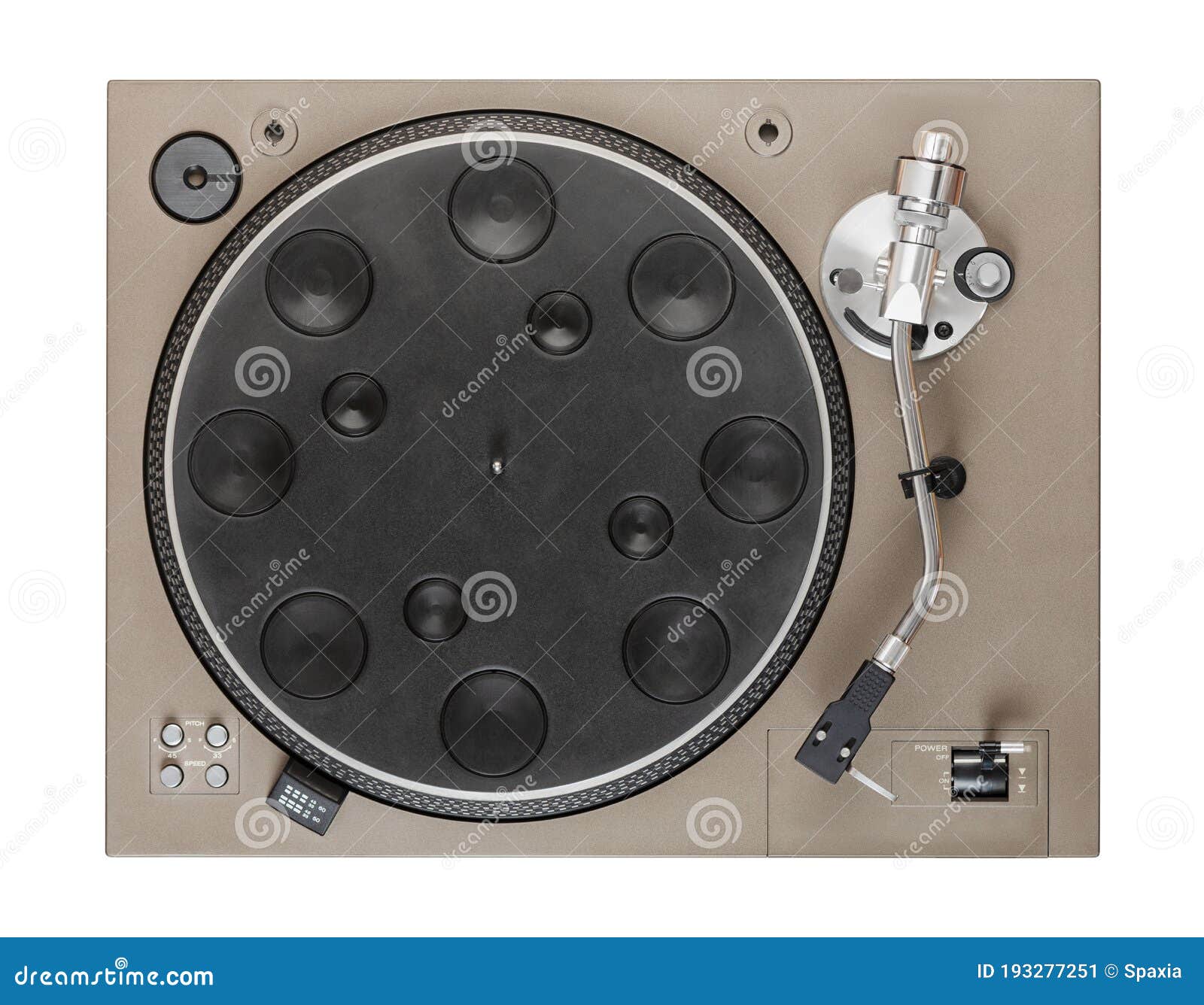 Old Turntable Top View with Clipping Path Stock Image - Image of media ...