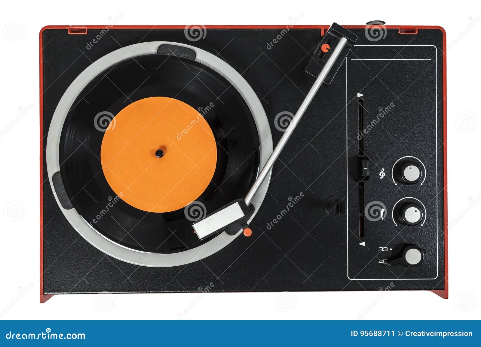Old turntable stock image. Image of retro, fashioned - 95688711