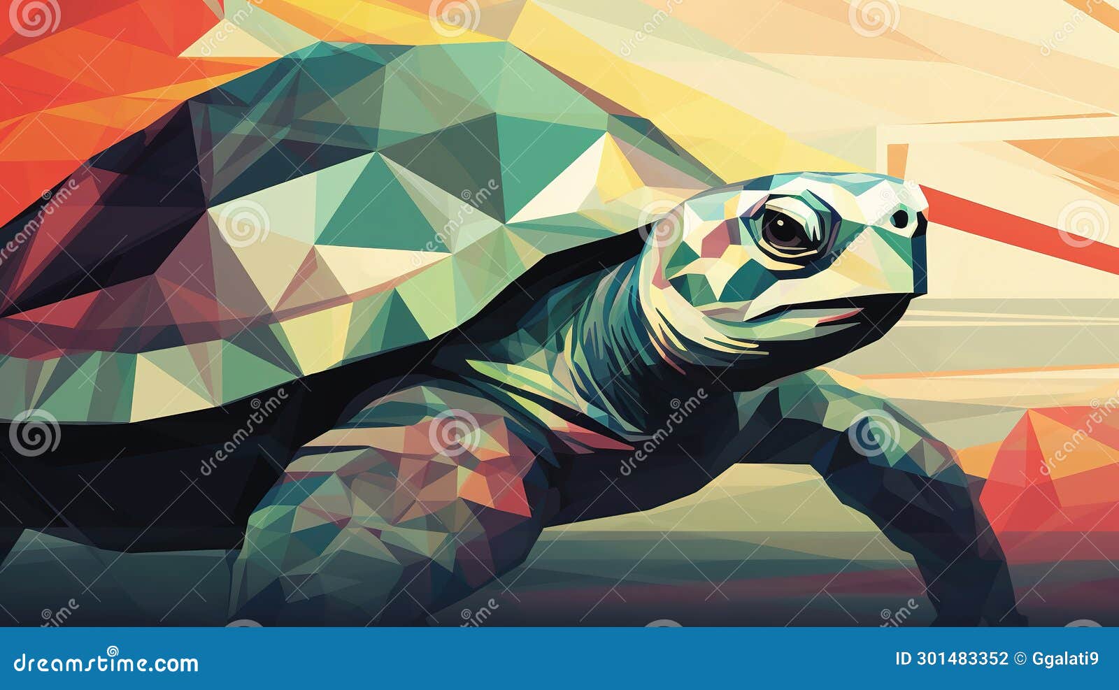 Old Turtle, Beautiful Abstract Design, Ai Generated Image Stock ...