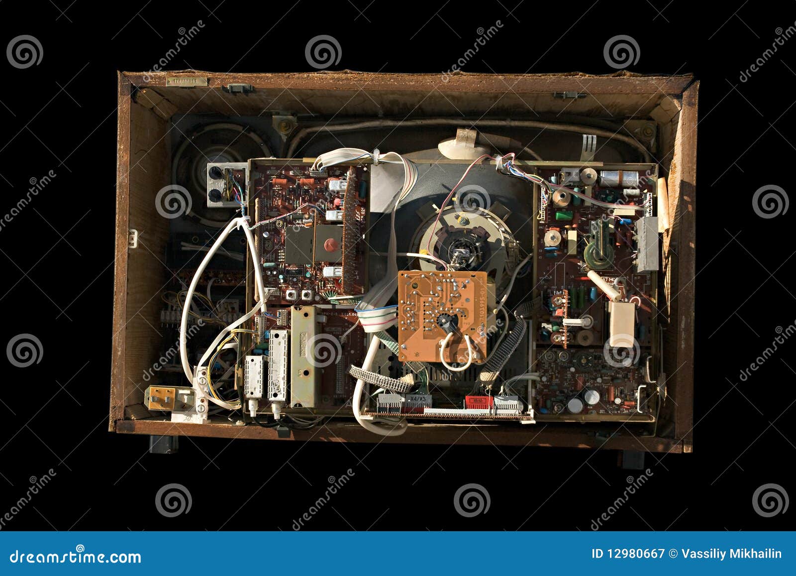 Old TV stock image. Image of power, soviet, brown, electronics - 12980667