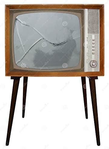 Old TV stock photo. Image of broken, display, news, isolated - 6862976