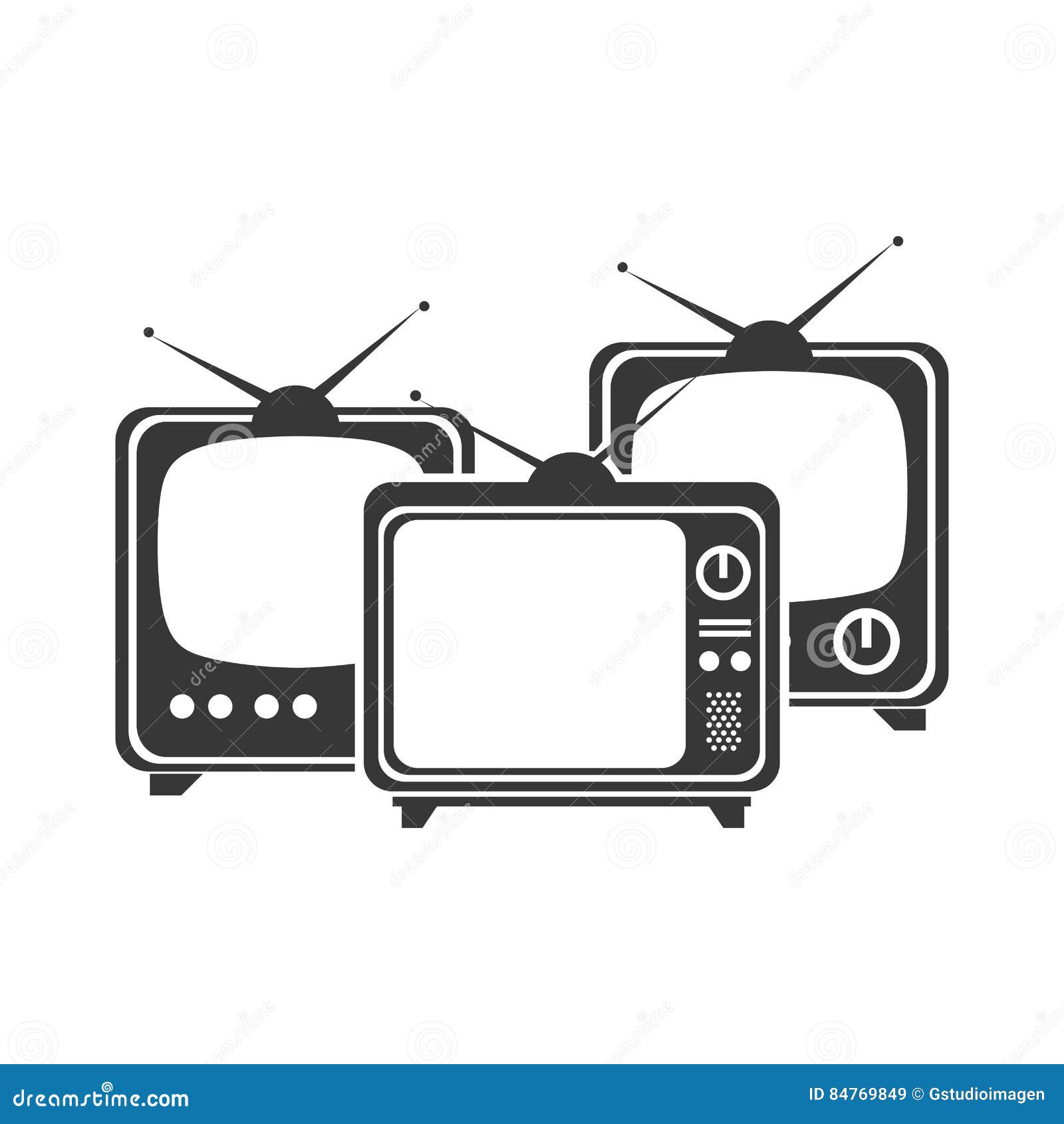 Old tv isolated icon stock illustration. Illustration of entertainment ...