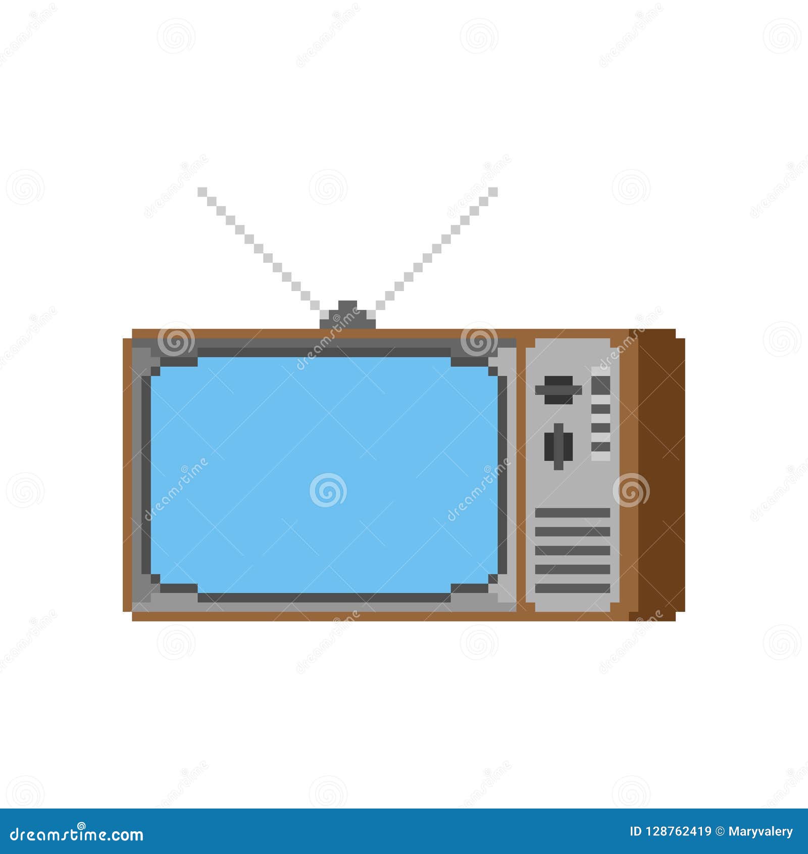 Old TV Pixel Art. 8 Bit Television Retro Stock Vector - Illustration of ...