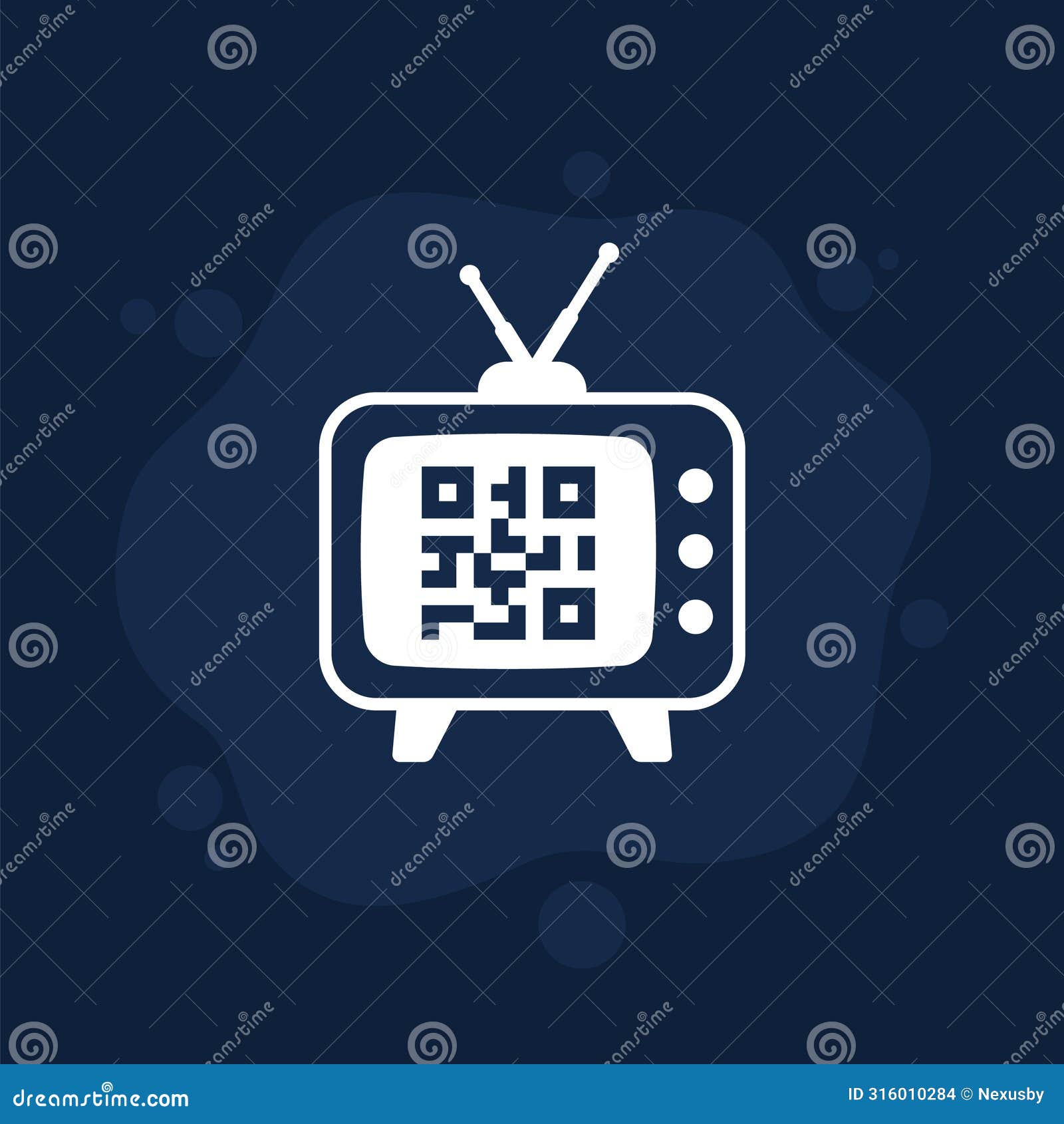 Old Tv and Qr Code Icon, Vector Stock Vector - Illustration of design ...