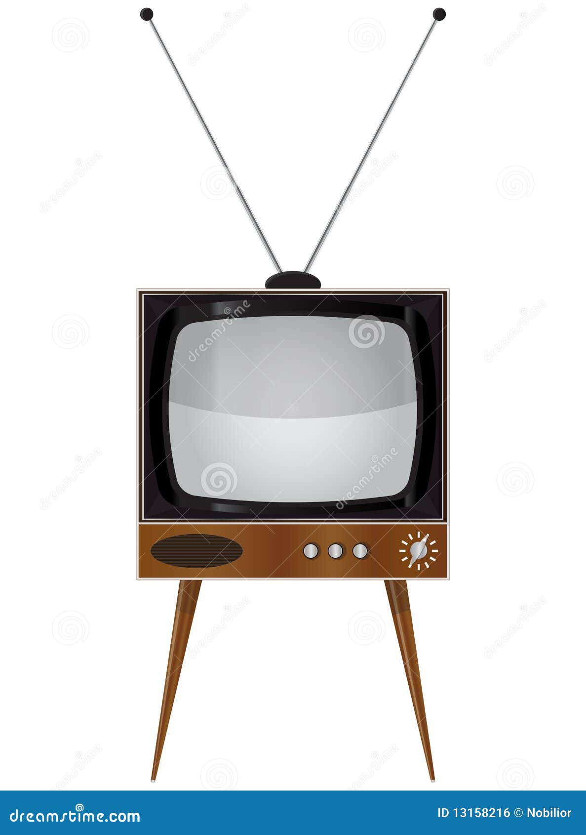 Old TV set stock vector. Illustration of electronic, obsolete - 13158216