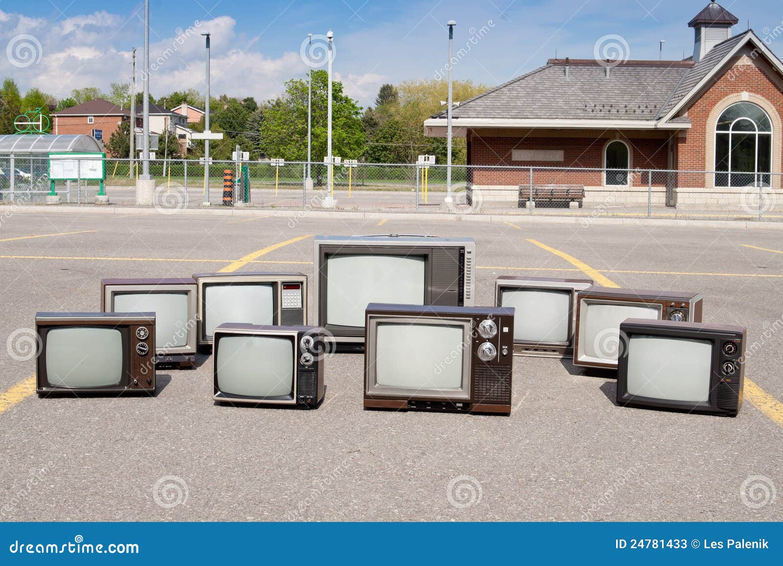 Old TV Sets at Railway Station Stock Image - Image of antique, wood ...