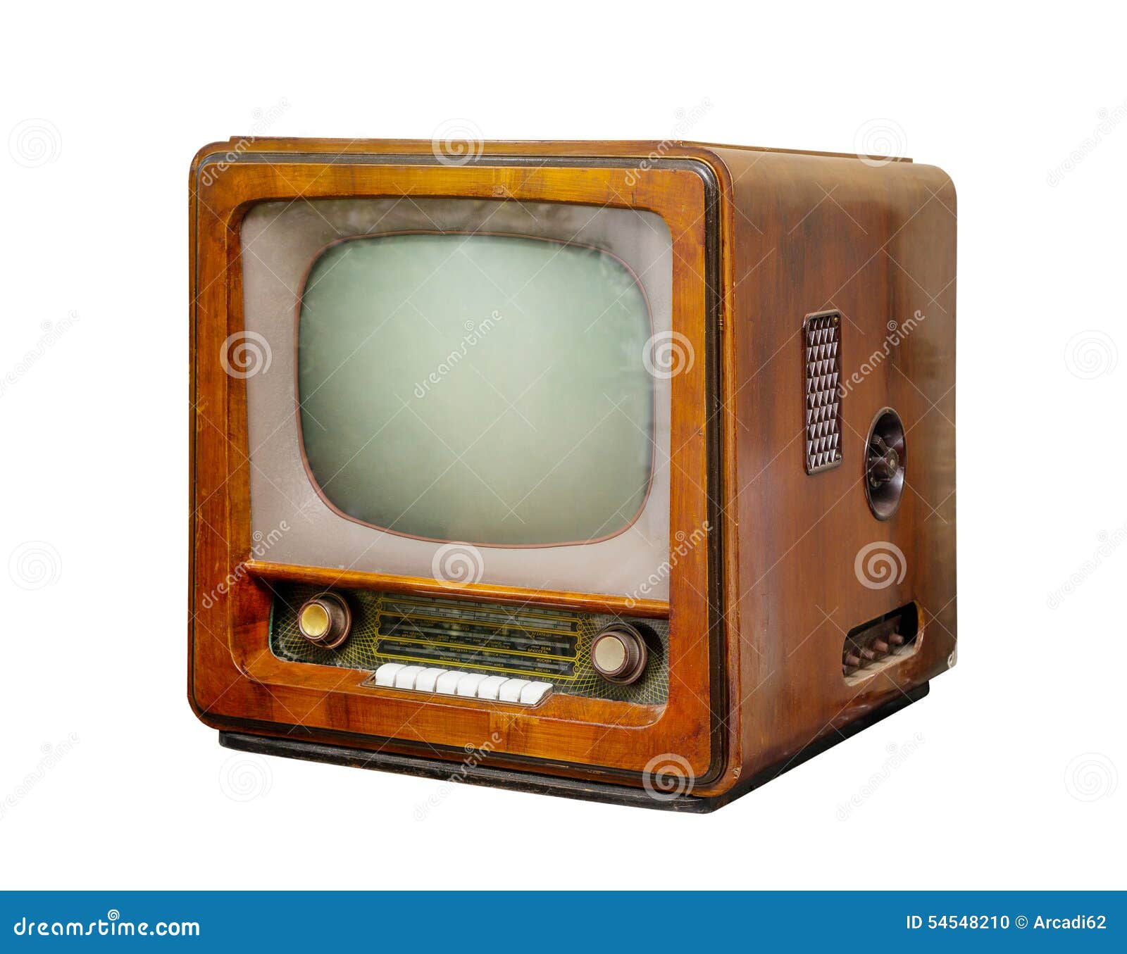 Old TV, side view stock photo. Image of isolated, electronics - 54548210