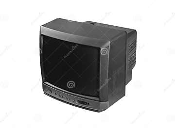 Small TV Set Isolated in White Background Stock Image - Image of black ...