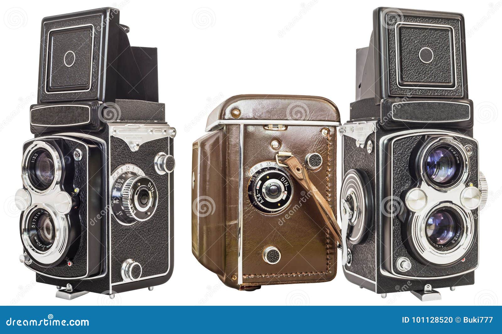Old Twin Lens Reflex Camera Isolated on White Background Stock Photo ...