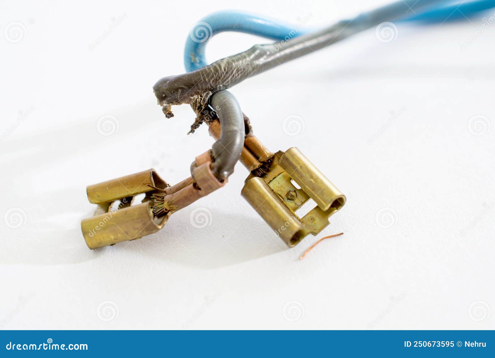 Old Twisted Copper Cable on White Stock Image - Image of metallic ...