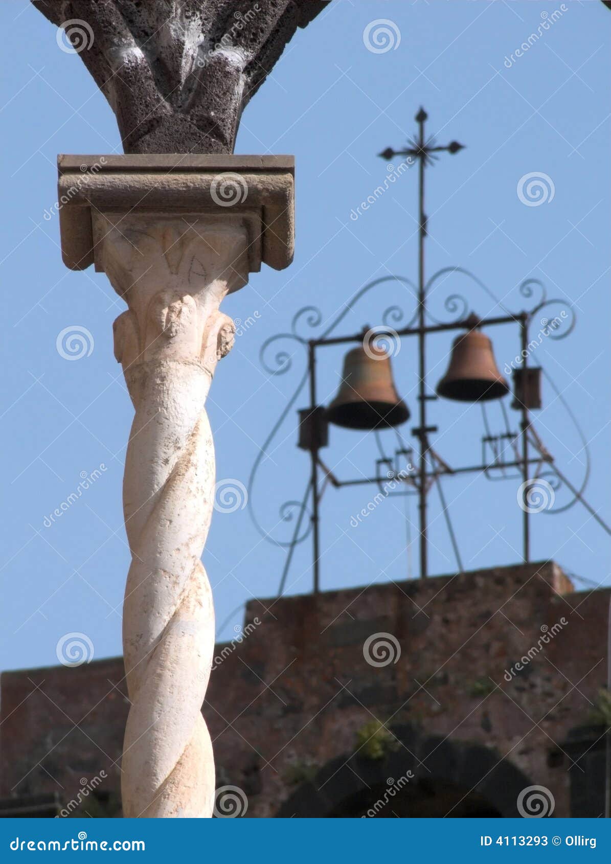Old Twisted Pillar of White Stone Stock Image - Image of column ...