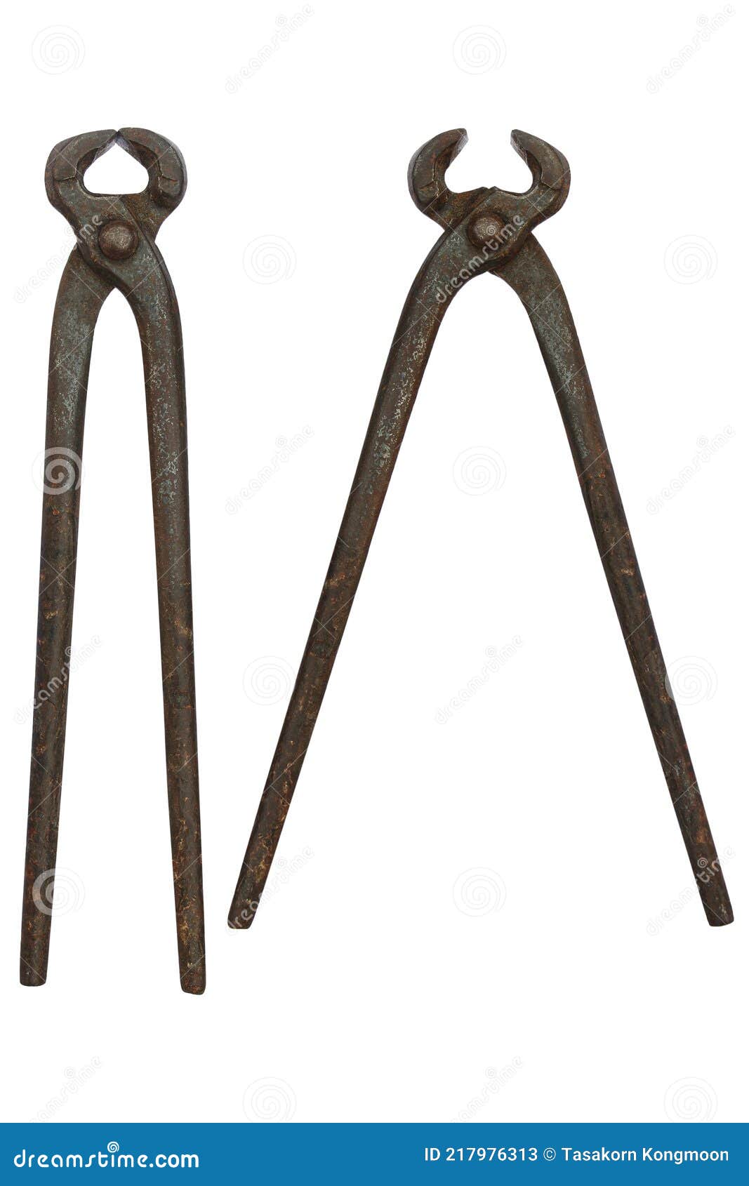 Old Two Pincers Isolated on White Stock Image - Image of industrial ...