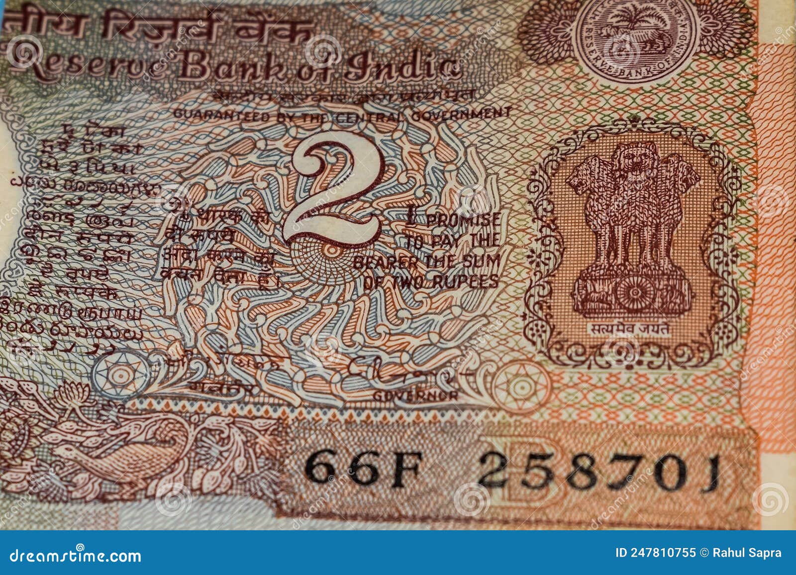 Old Two Rupee Notes Combined on the Table, India Money on the Rotating ...