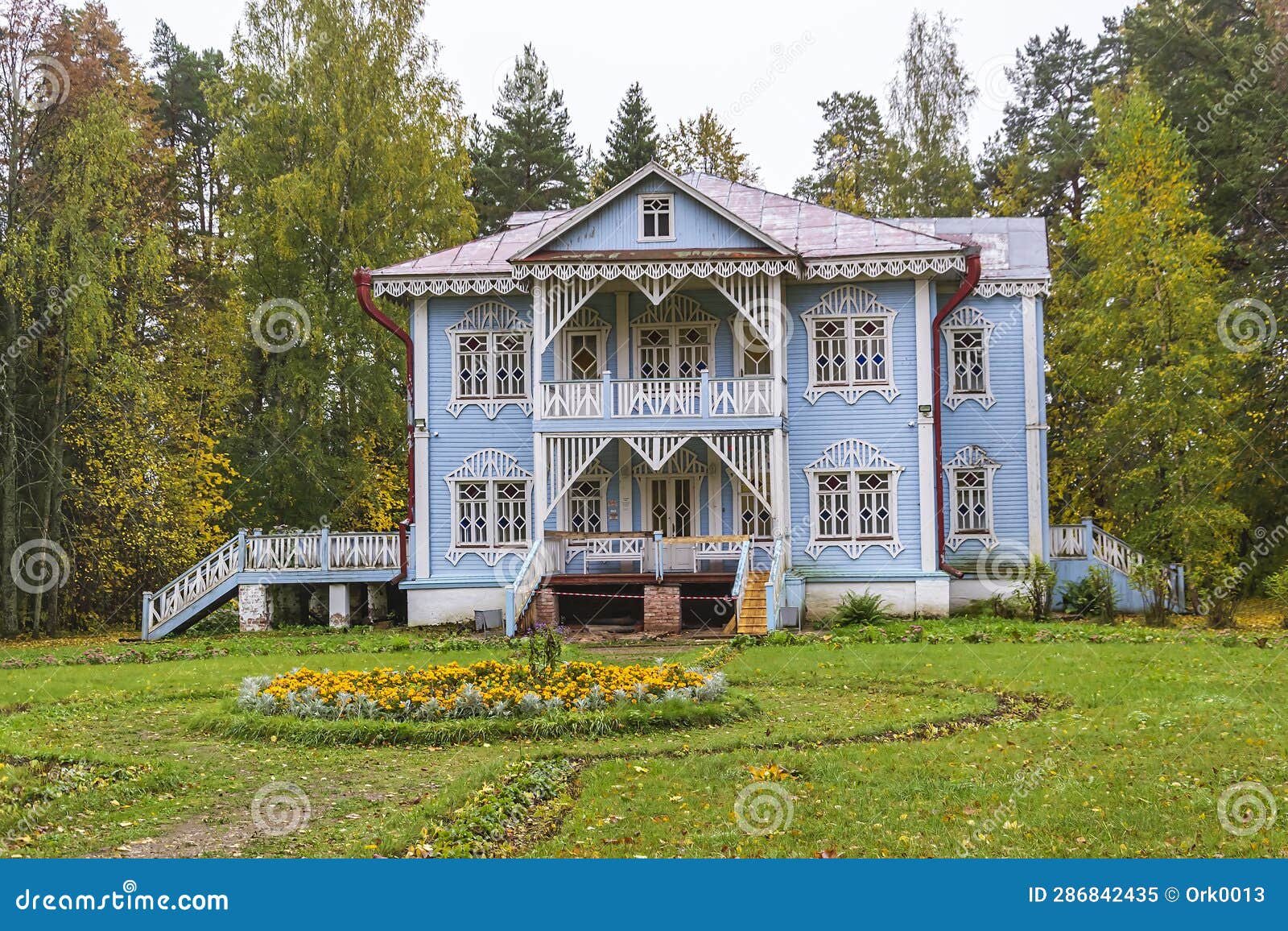 Old Two-storey House, Manor Stock Image - Image of bungalow, retro ...