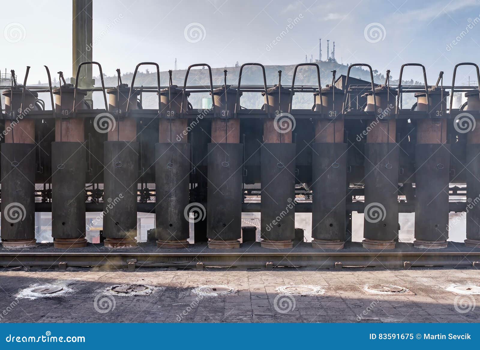 Old Type Stand Pipes on the Coke Battery Stock Image - Image of furnace ...