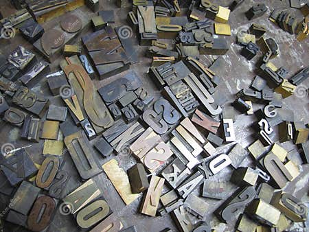 Old Typeset Letters stock photo. Image of bevel, surface - 15245774