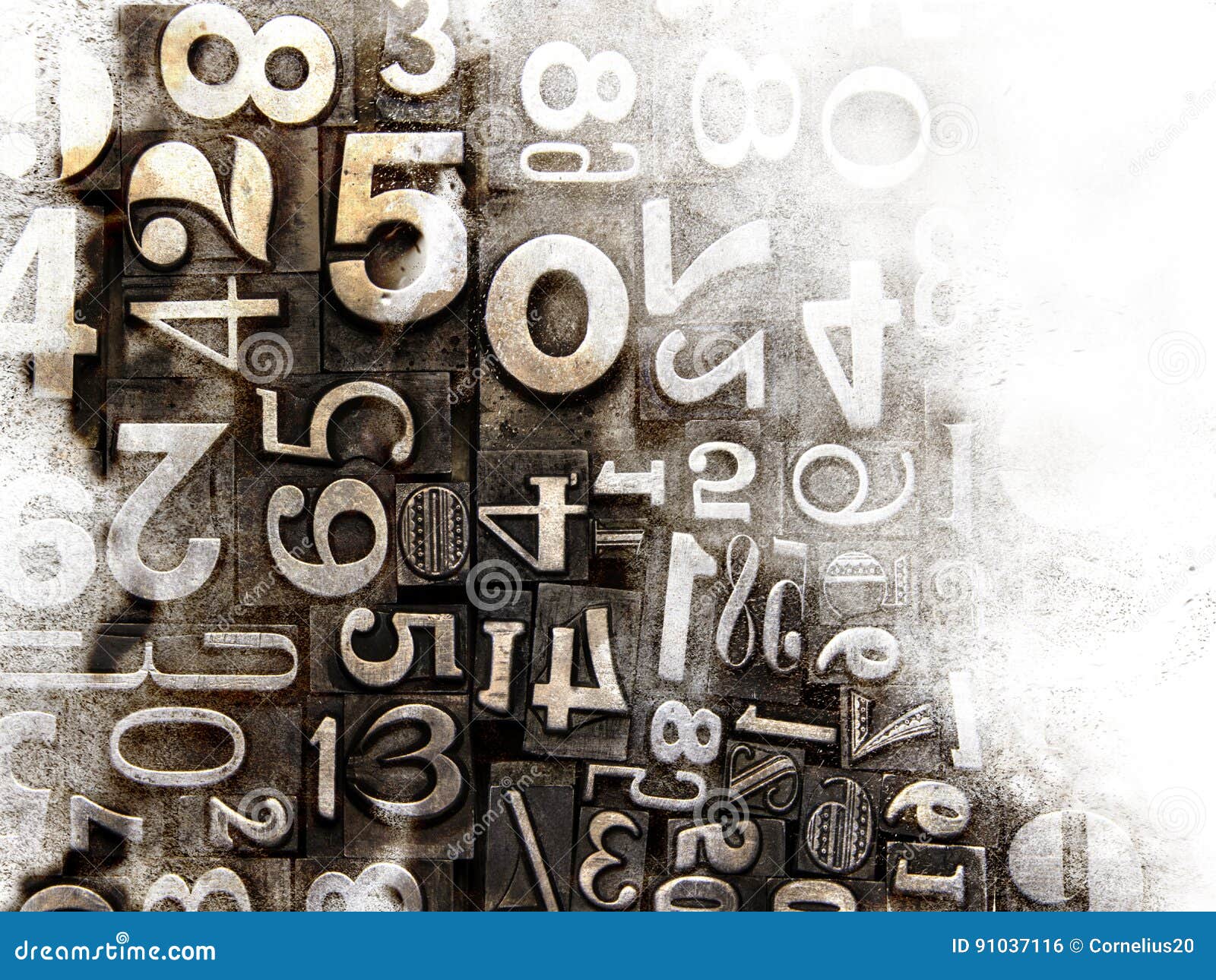 Old typeset numbers stock photo. Image of sign, print - 91037116