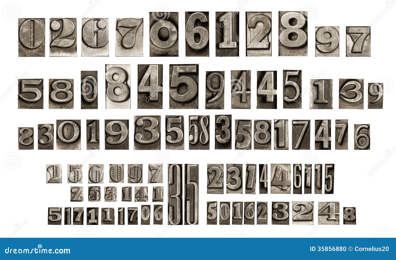 Old Typeset Numbers Stock Photo - Image: 35856880