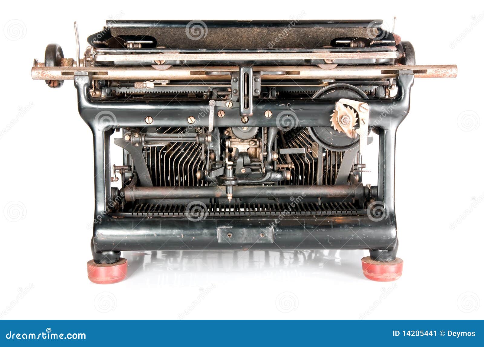 Old Typewriter from the Back Stock Image - Image of author, computer ...