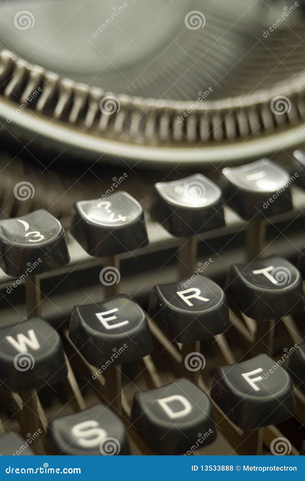 Old Typewriter - Bakelite Keys Close-up Stock Photo - Image of office ...