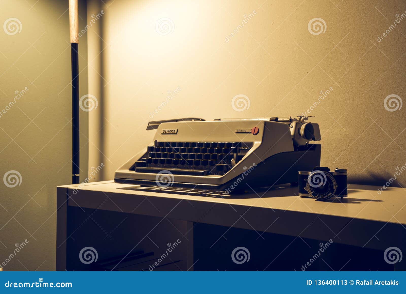 Vintage Typewriter and Camera Editorial Stock Photo - Image of ...