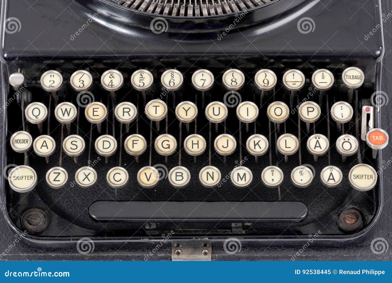 Old typewriter stock image. Image of sheet, equipment - 92538445