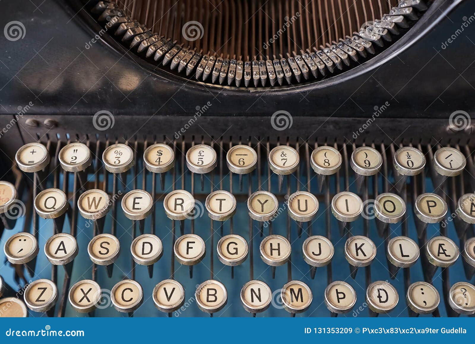 Old Classic Typewriter stock image. Image of novel, qwerty - 131353209