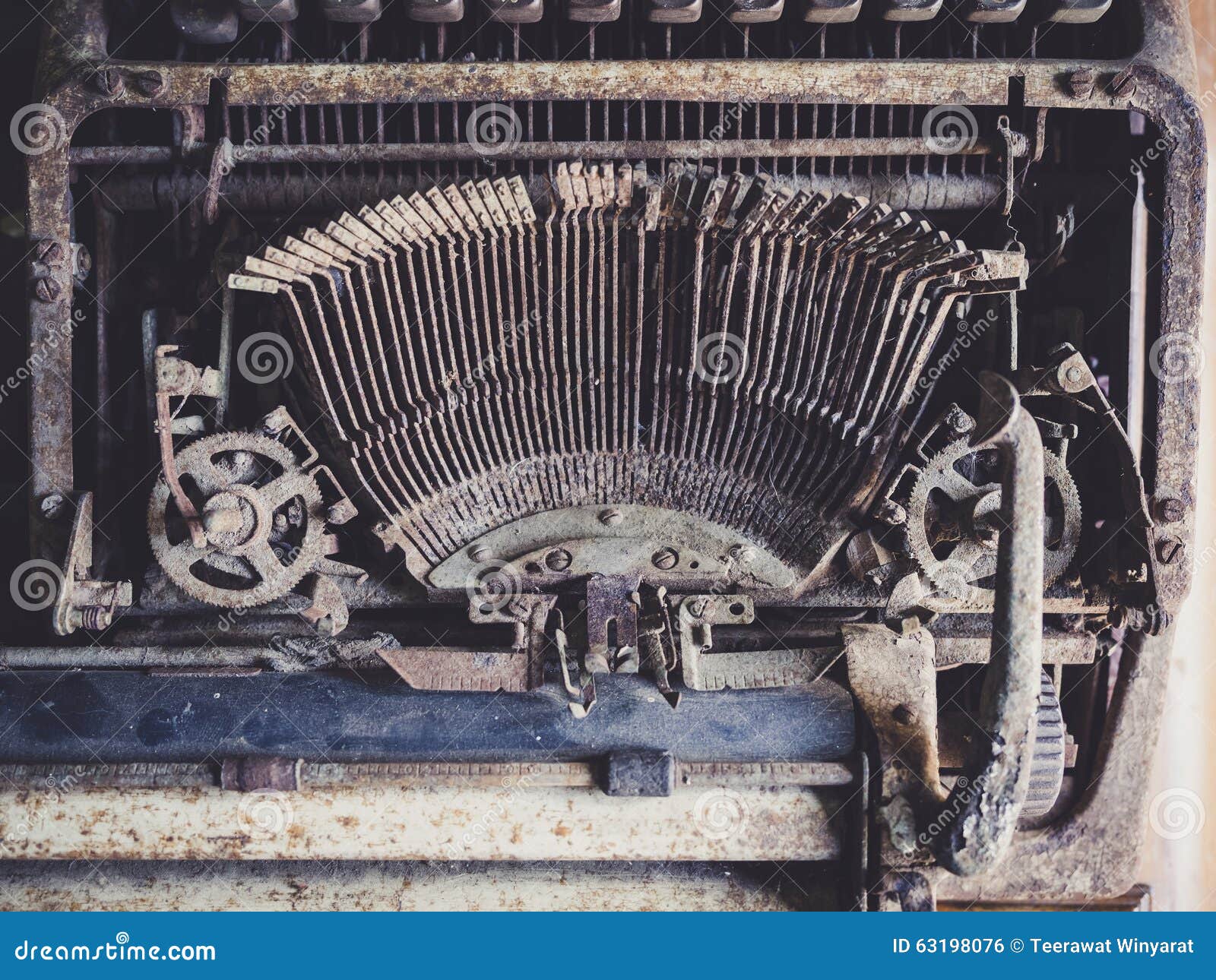 Old Typewriter Details Top View Stock Photo - Image of machanic ...