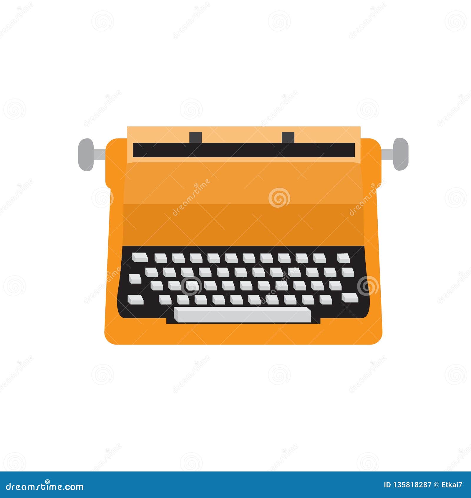 Old Typewriter Flat Icon Vector Design Illustration Stock Vector ...