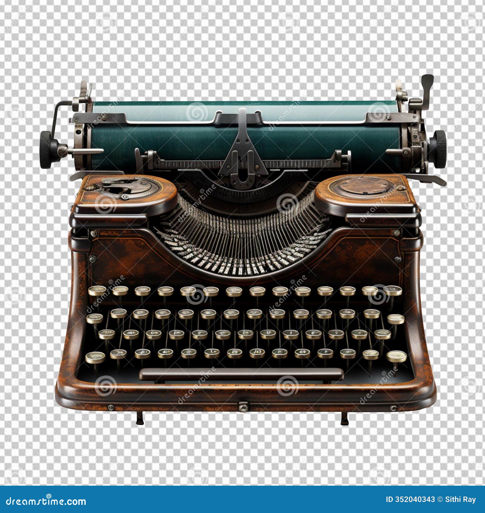 Old Typewriter Isolated on Transparent Background Stock Illustration ...