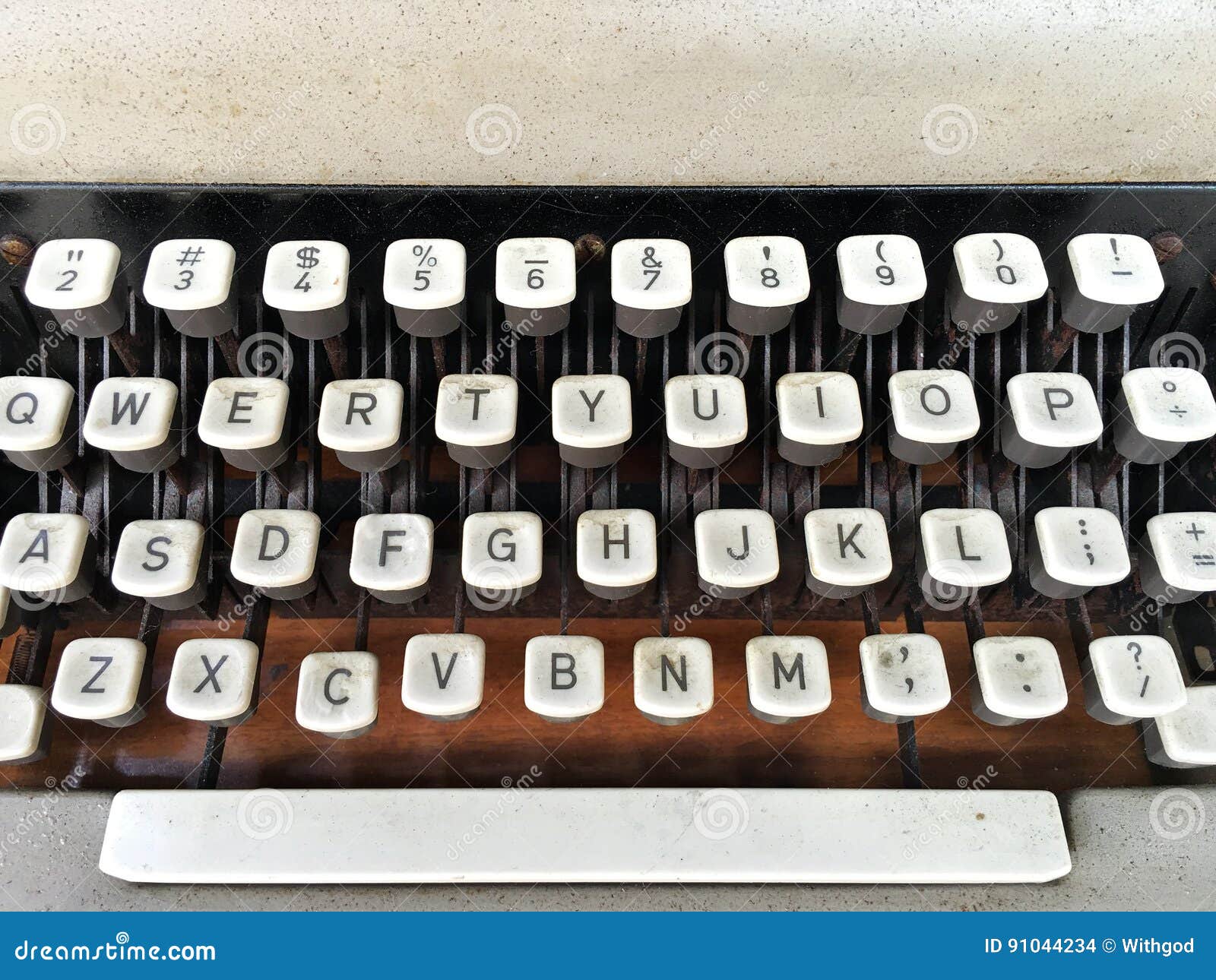 Old typewriter keyboard stock photo. Image of white, metal - 91044234