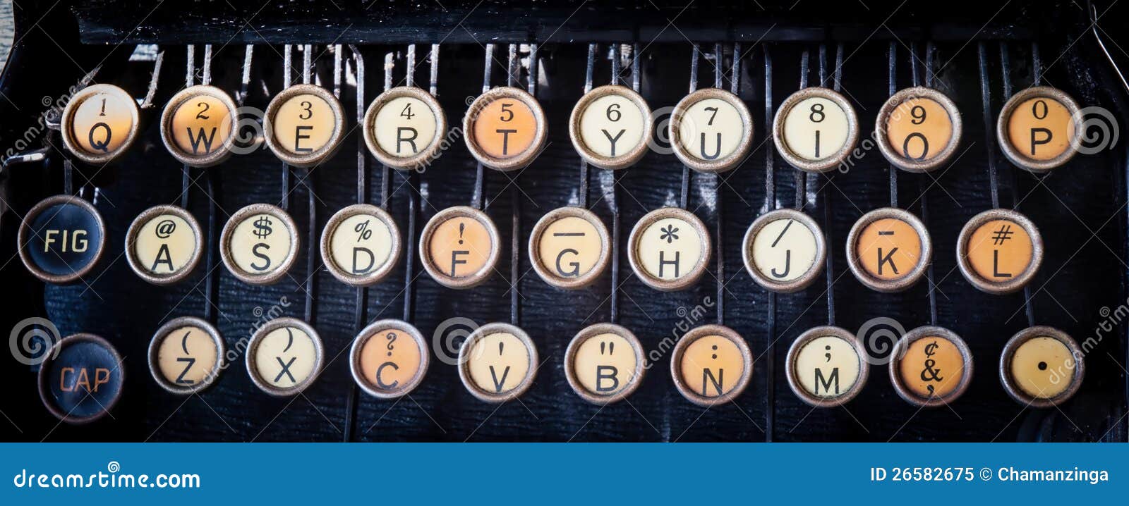 Old Typewriter keys stock image. Image of ancient, fashioned - 26582675