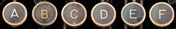 Old Typewriter Keys a-F stock image. Image of circle, closeup - 3048643
