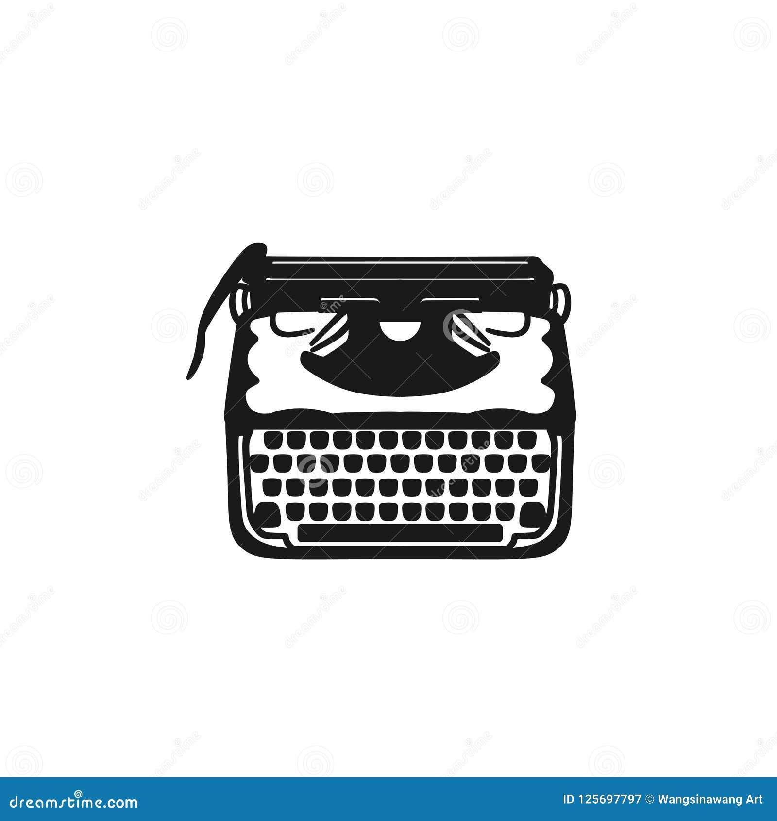 Old Typewriter Logo Design Inspiration. Stock Vector - Illustration of ...