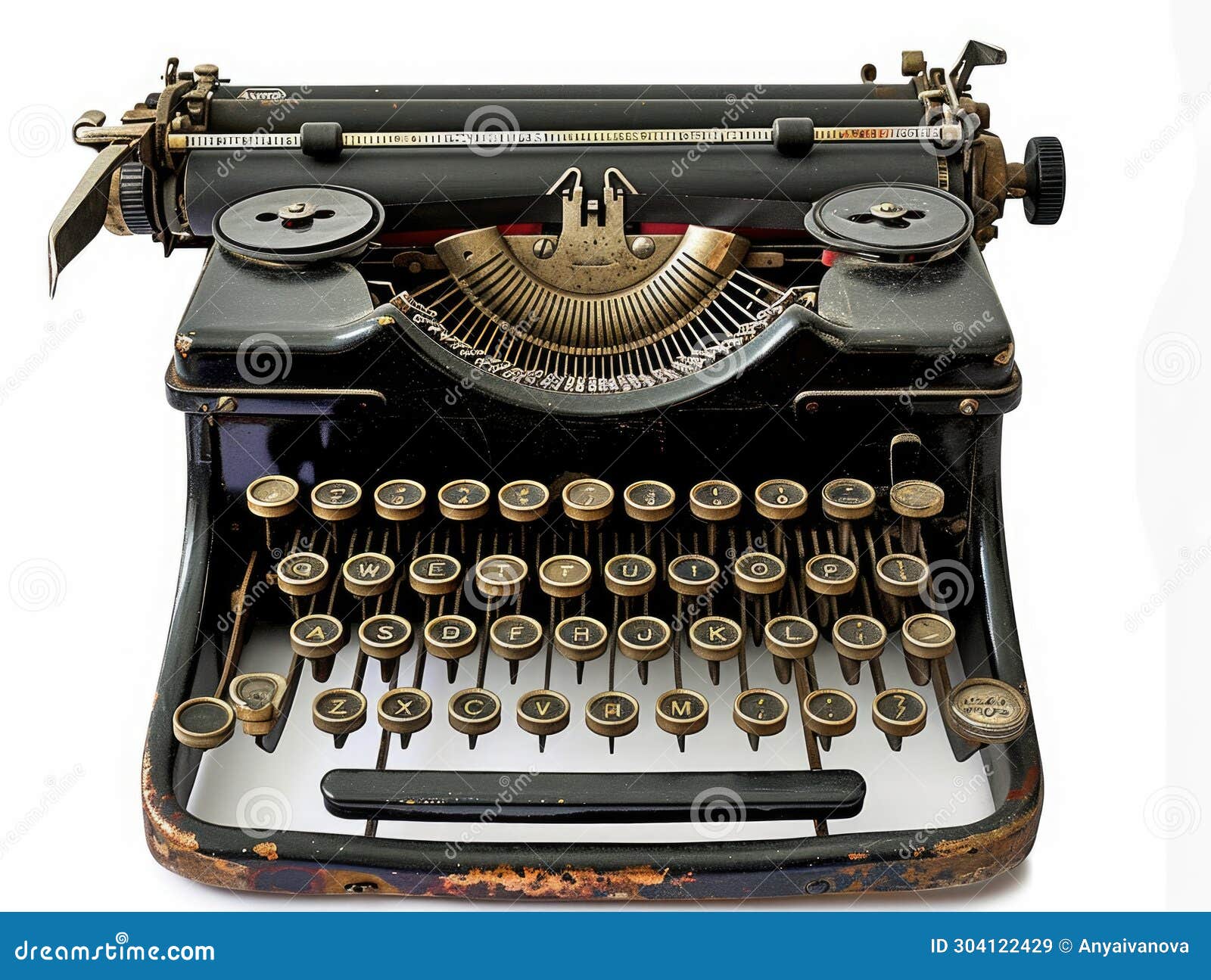 An Old Typewriter with Many Different Types of Keys Stock Image - Image ...