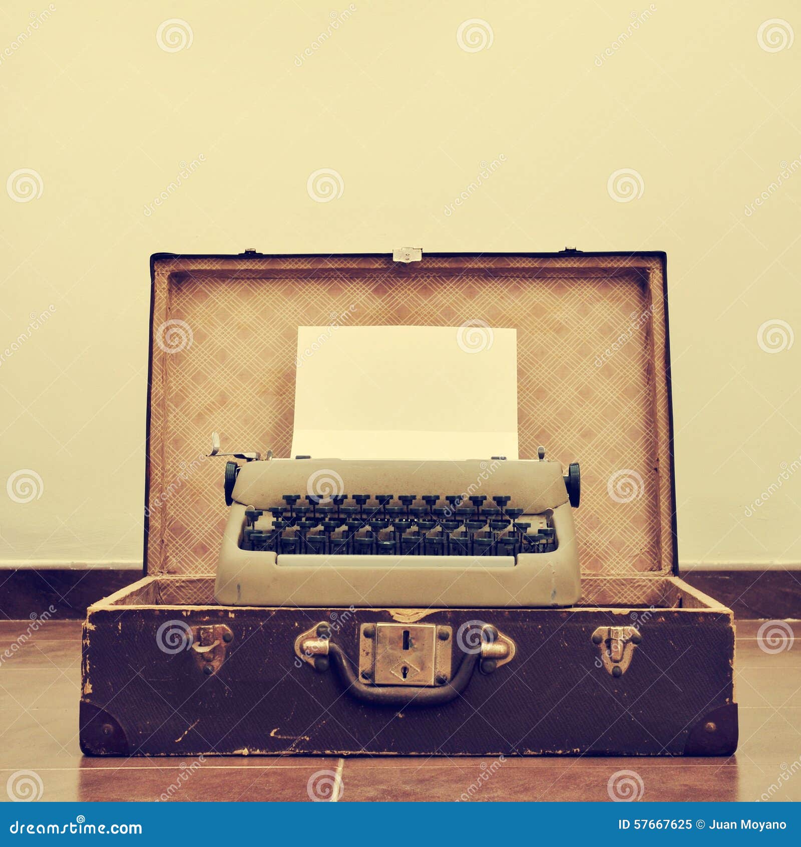Old Typewriter in an Old Suitcase, with a Retro Effect Stock Image ...