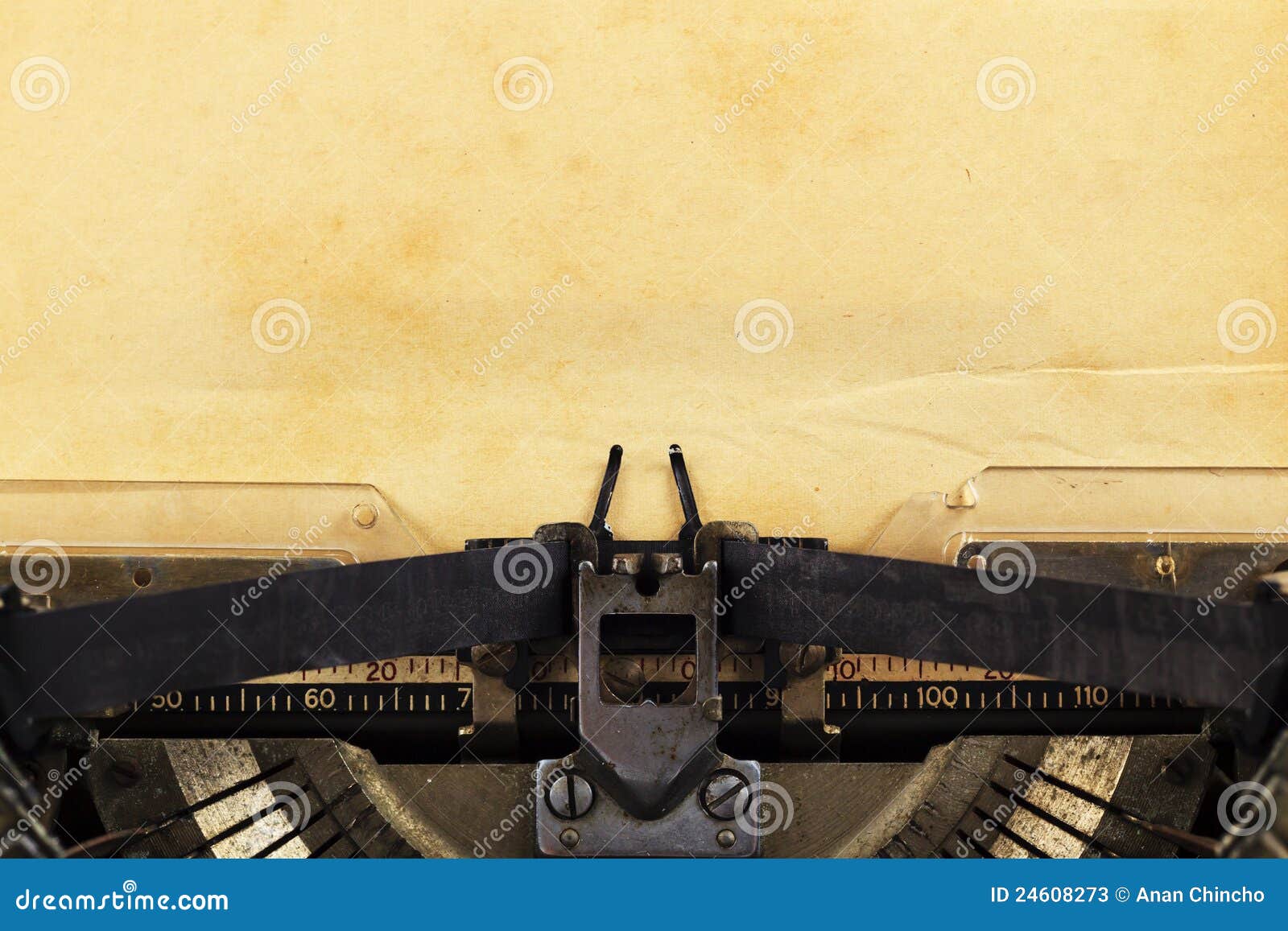 Old typewriter with paper stock image. Image of antique - 24608273