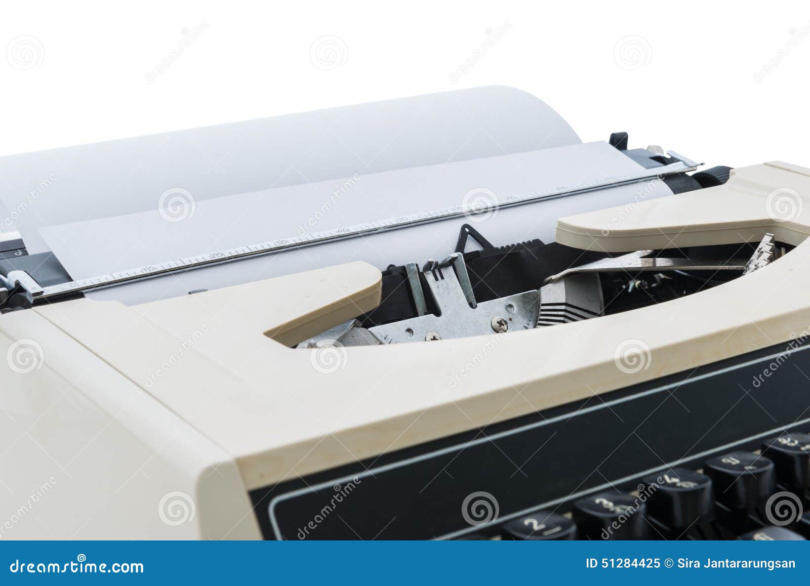 Old typewriter with paper stock image. Image of black - 51284425