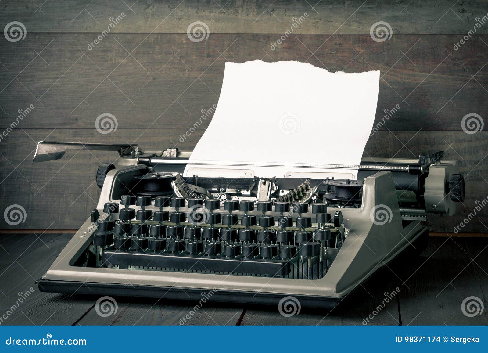 Old typewriter with paper stock photo. Image of sheet - 98371174