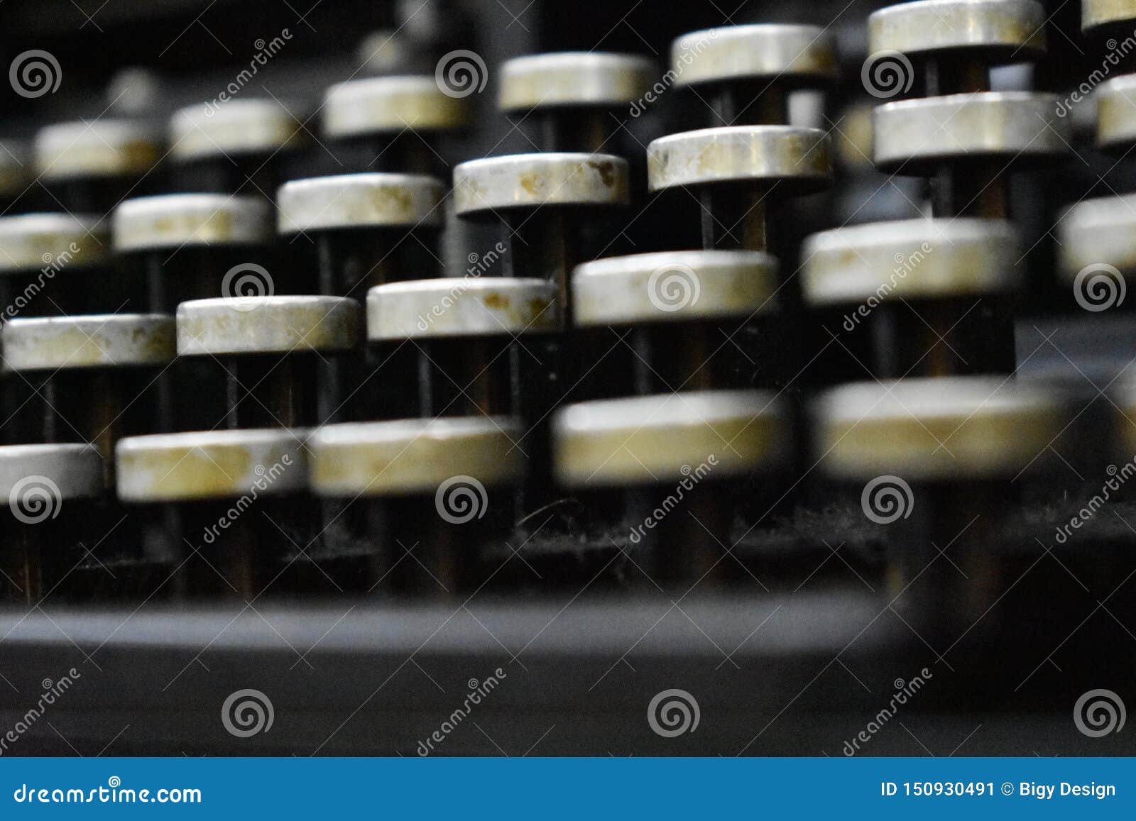 Old Typewriter. round key stock image. Image of button - 150930491