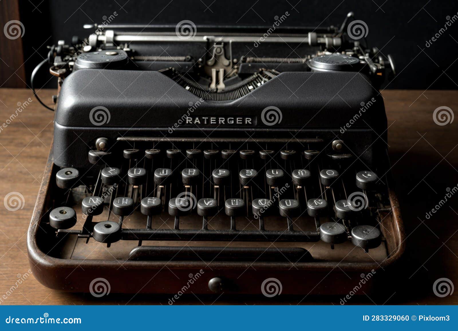 An Old Typewriter S Keys Clacking into a Thunderstorm Stock ...