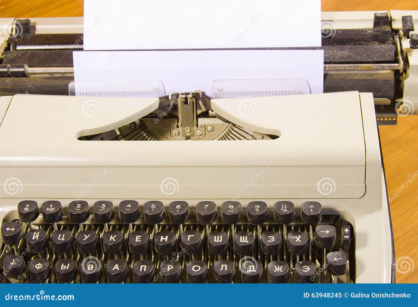 Old Typewriter and Sheet of Paper Stock Image - Image of writing ...