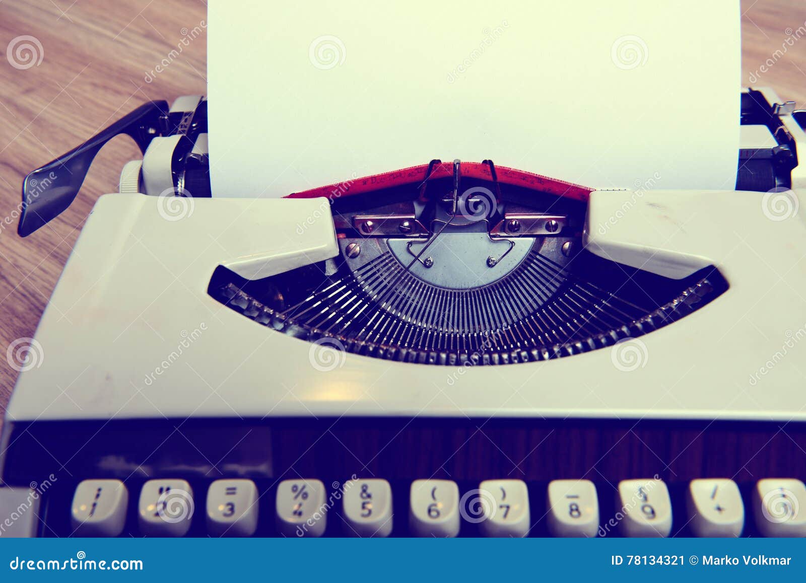 Old Typewriter with Sheet of Paper Stock Image - Image of table ...